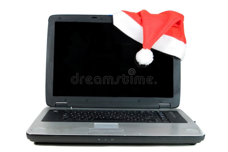 Black laptop Xmas stock image. Image of holiday, laptop - 3502127