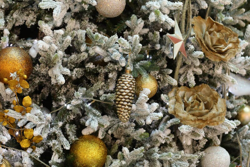 Christmas Layers. Christmas Decorations on the Christmas Tree Stock ...