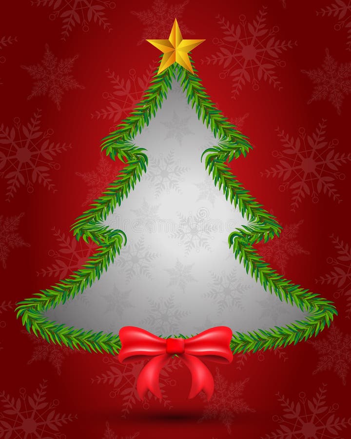 Christmas Leaf Bunch Christmas Tree Shape Stock Illustration ...