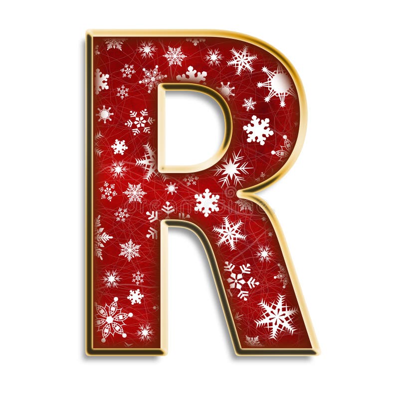 Christmas letter R in red stock illustration. Illustration of monogram ...