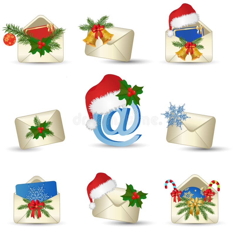 Christmas letters icon set stock vector. Illustration of objects - 28125014