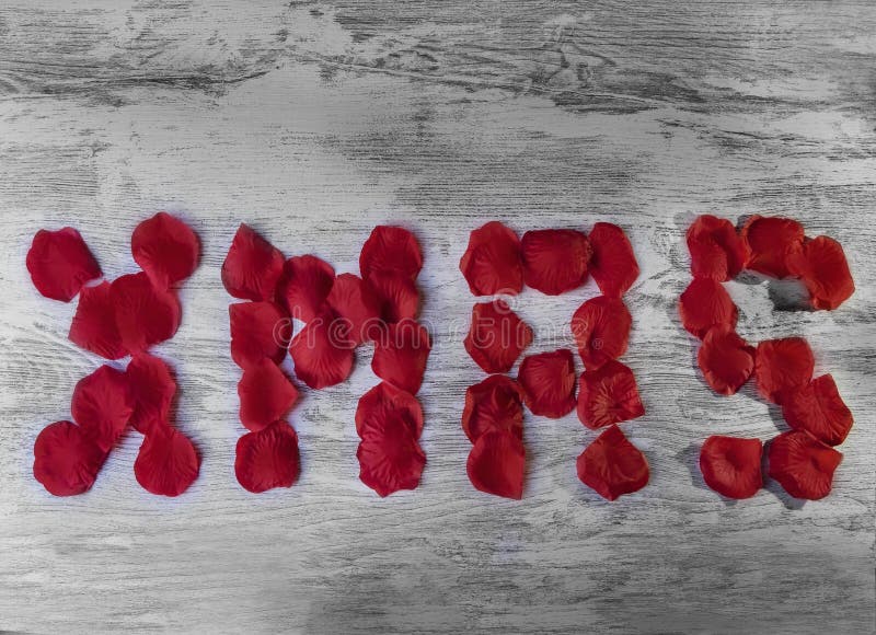 Christmas Letters on Rustic Background Stock Photo - Image of vintage ...