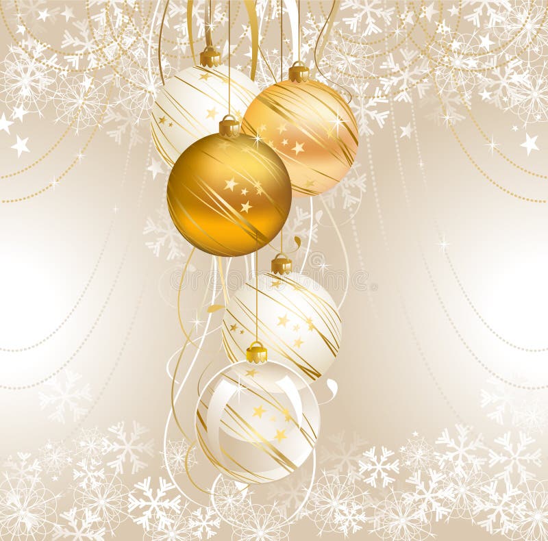 Cream-colored Banner with Christmas Ornaments Stock Vector ...
