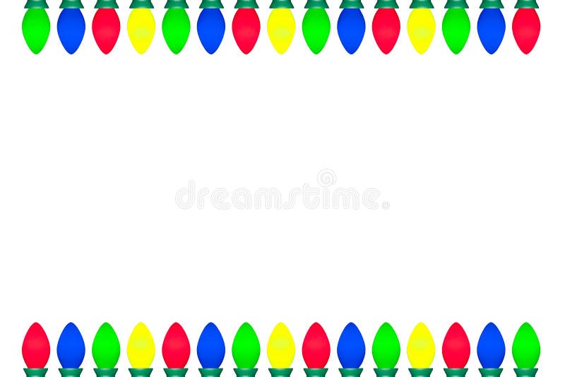 Christmas Light Bulb Border Stock Image - Illustration of yellow ...