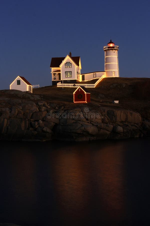 Christmas at the Lighthouse Stock Photo - Image of rocks, christmas ...
