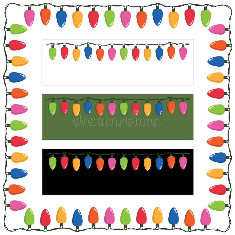 Christmas Lights Decoration Notebook Doodles Set Stock Vector ...