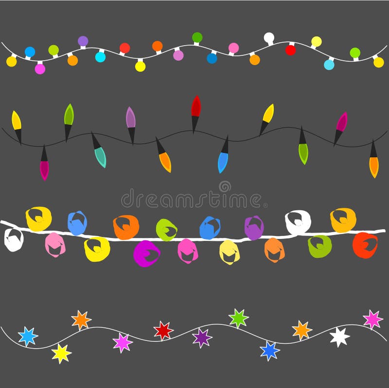 Christmas lights string stock vector. Illustration of backdrop - 129748928