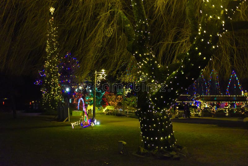 Harrison Hot Springs Christmas Lights 2019 Stock Image - Image of ...