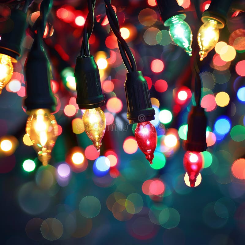 Christmas Lights with Ample Space for Greetings. Stock Illustration ...