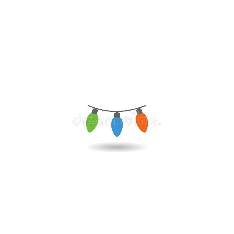 Christmas Lights Bulbs Icon with Shadow Stock Vector - Illustration of ...