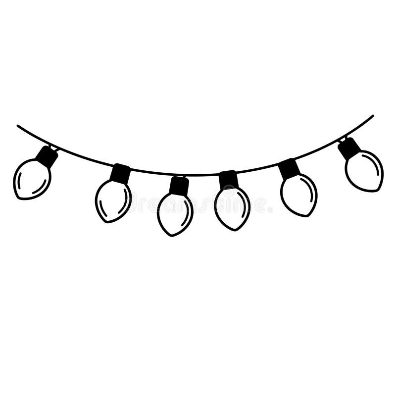 Christmas Lights Clipart Black White Stock Illustrations – 240 ...