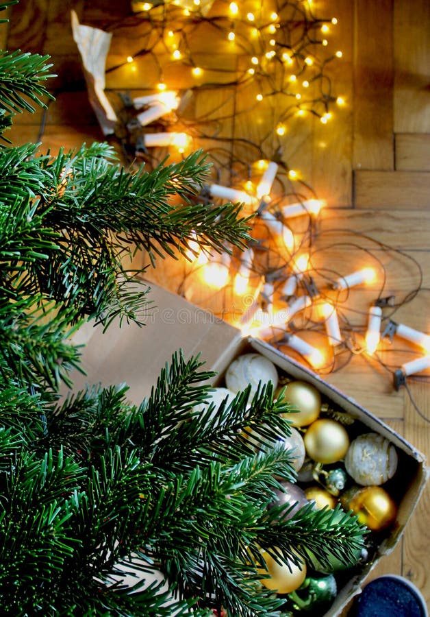 Christmas Lights and Decorations Stock Photo - Image of lightning ...