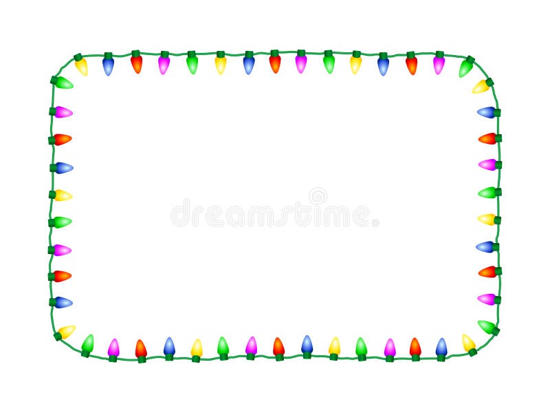 Christmas Lights Frame stock vector. Illustration of celebration - 82869925