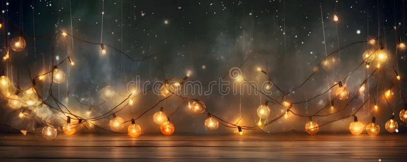 Christmas Lights and Glitter Banner Background - Festive Celebration ...
