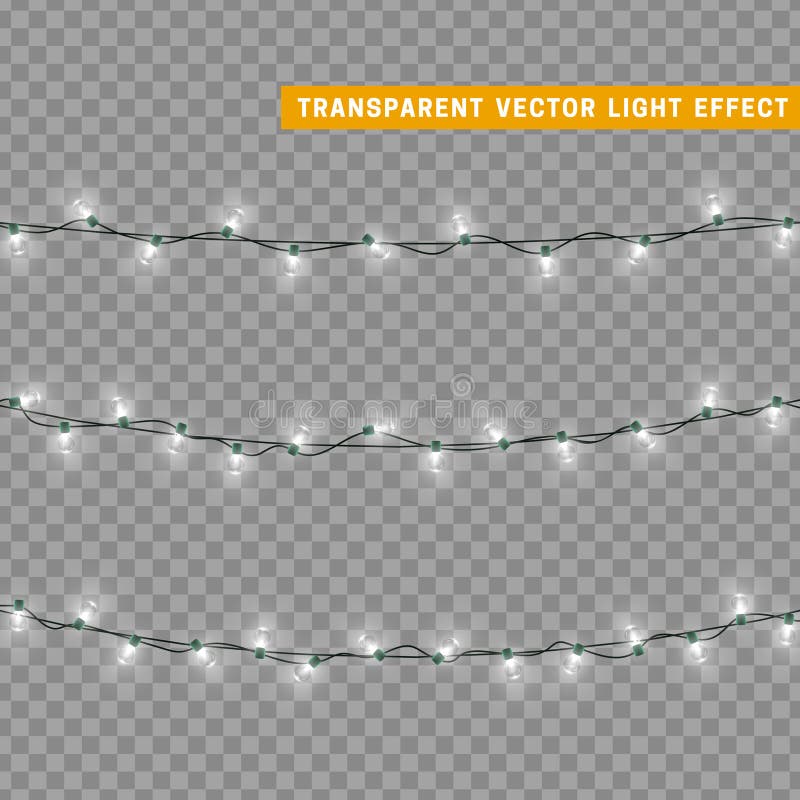 Christmas Lights Isolated Vector Garland. Realistic Xmas Lamp String ...