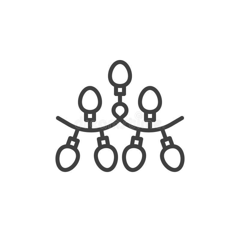 Christmas Lights line icon stock illustration. Illustration of festive ...