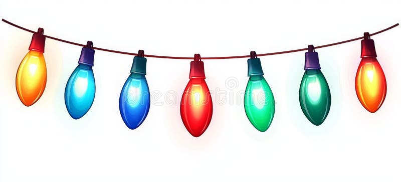 Christmas Lights with a Seamless Chain Pattern on a Transparent ...