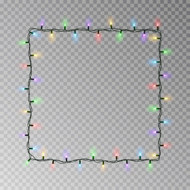 Christmas Lights Transparent Square Stock Illustrations – 313 Christmas ...