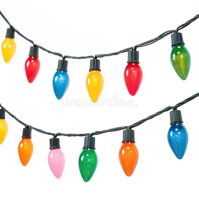 Christmas Lights String with Colorful Bulbs Stock Illustration ...