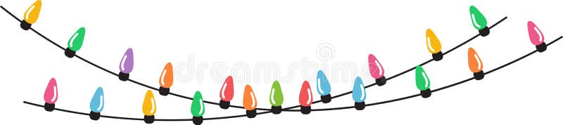 Christmas Lights String Isolated on White Background Vector Stock ...