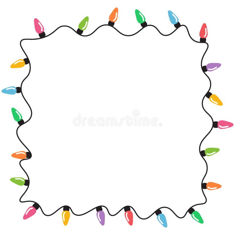 Christmas Lights String Isolated on White Background Vector Stock ...