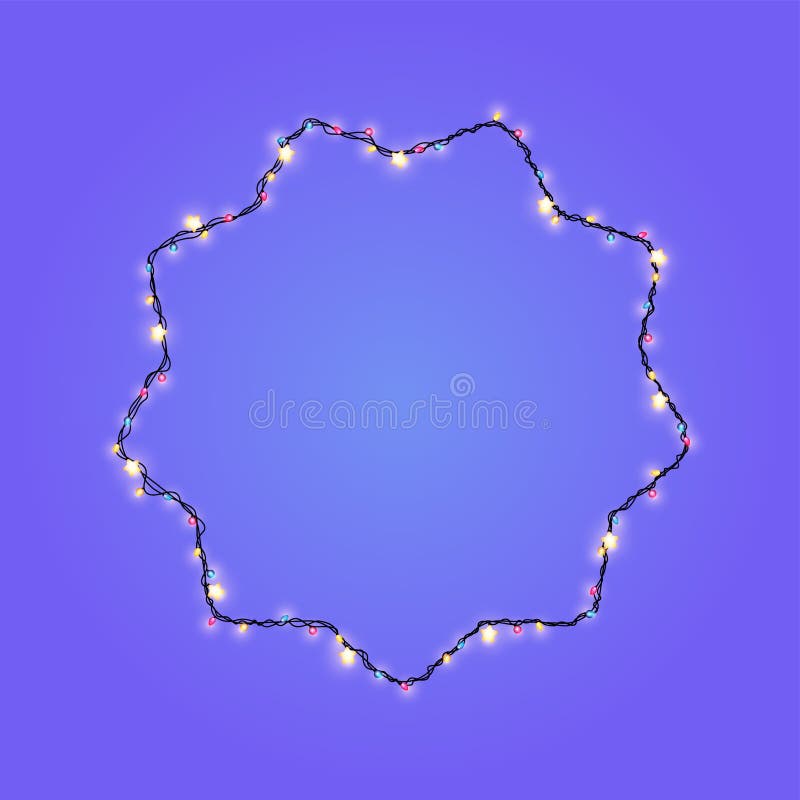 Christmas Lights String Star Shape Stock Illustration - Illustration of ...