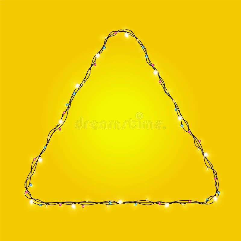 Christmas Lights String Triangle Shape Stock Illustration ...