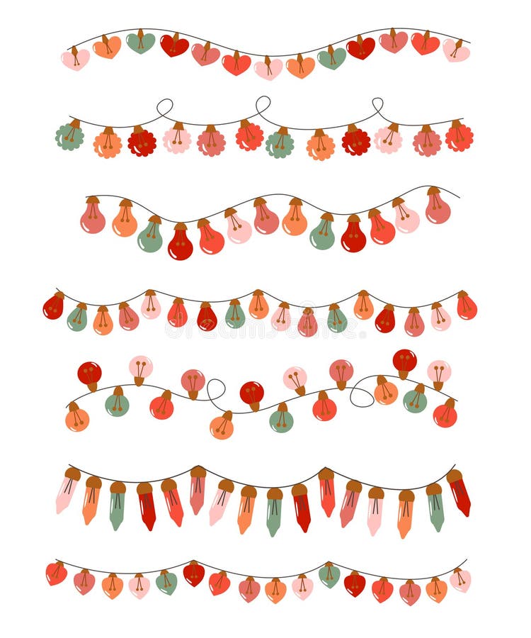 Christmas Lights String Vector Illustration Stock Vector - Illustration ...