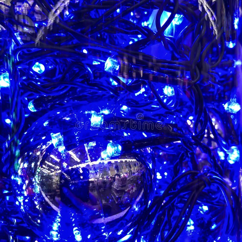Christmas Lights, Christmas Tree Blue Light Bulb Stock Photo - Image of ...