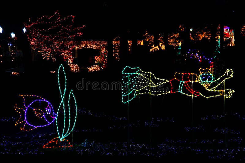 Christmas Lights - Tropical Lighthouse Theme Stock Photo - Image of ...