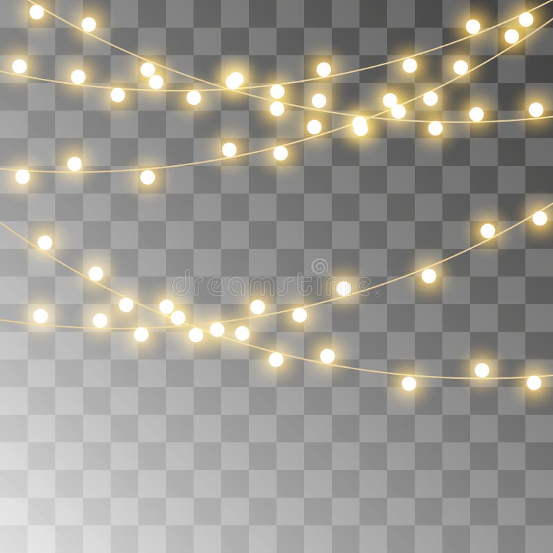 Christmas Lights. Vector String with Glowing Light Bulbs. Stock Vector ...