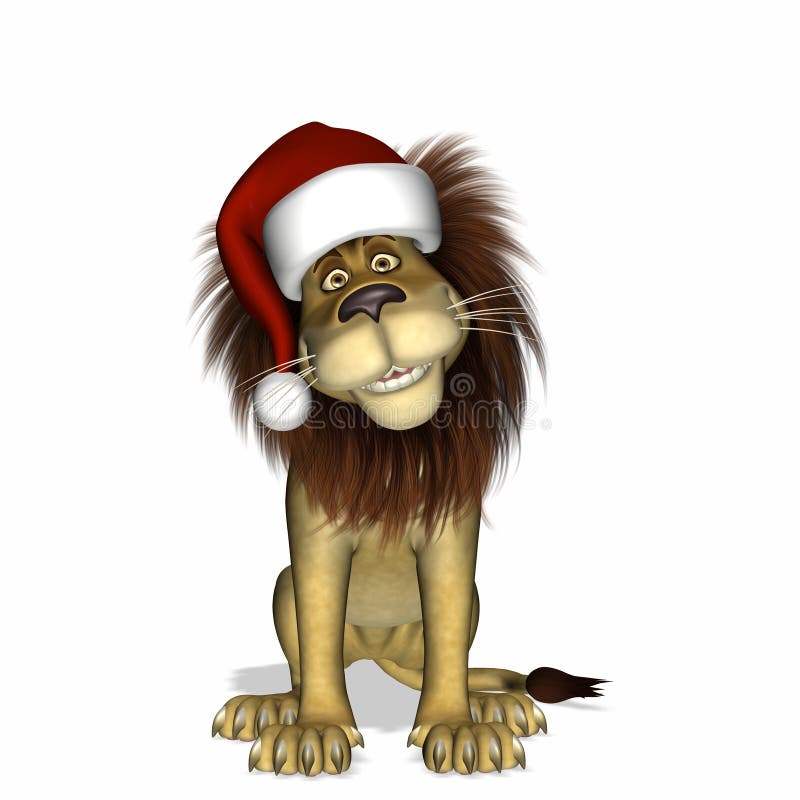 Christmas Lion 1 stock illustration. Illustration of feline - 11758401