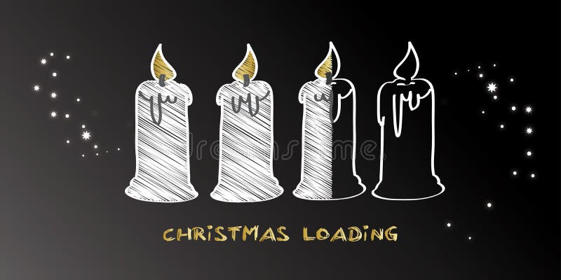 Christmas is Loading - Background with Four Candles Stock Vector ...
