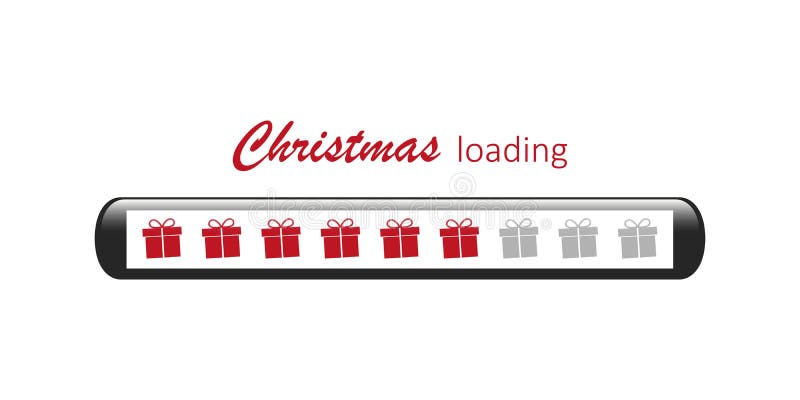 Christmas Loading Bar with Gift Box Symbol Stock Vector - Illustration ...