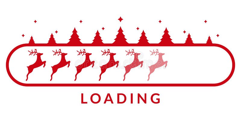 Christmas Loading Bar with Reindeers and Xmas Trees. Stock Vector ...
