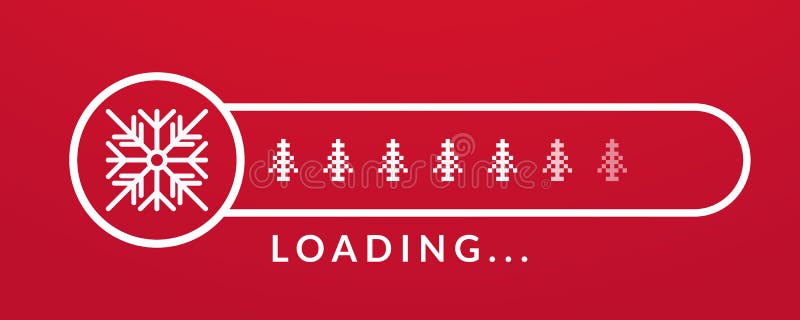 Christmas Loading Bar with Snowflake and Xmas Trees. Stock Vector ...