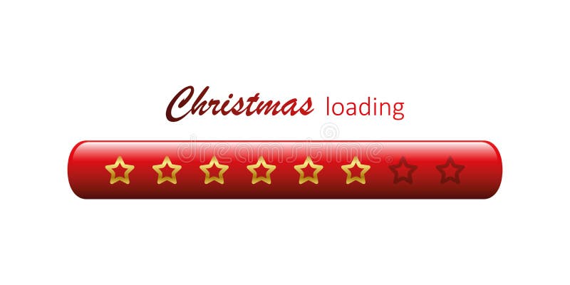 Christmas Loading Bar with Stars Stock Vector - Illustration of load ...