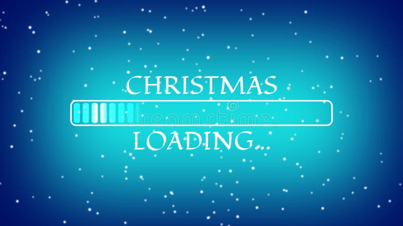 Christmas is Loading Illustration in Blue Colour Shade with Snow Fall ...