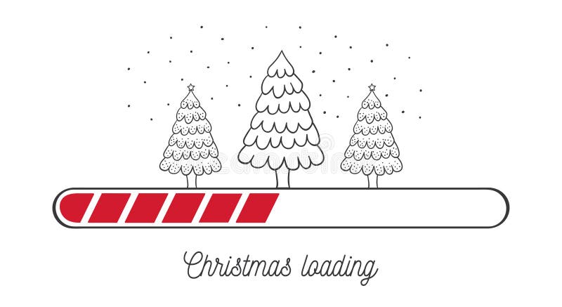 Christmas Loading. Christmas Tree Loading Bar Background. Vector Stock ...