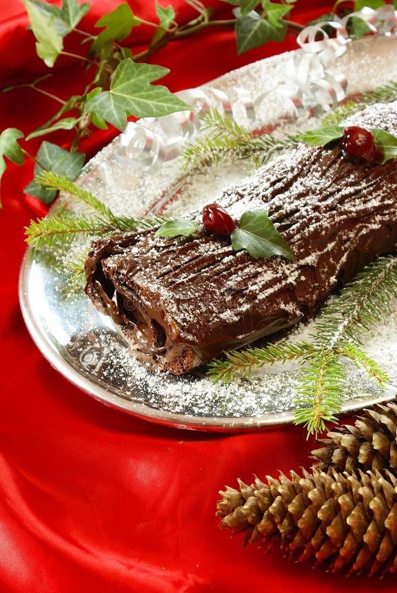 Christmas log cake stock image. Image of traditional - 10357501