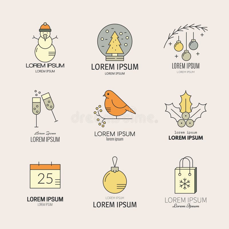 Christmas Logos stock vector. Illustration of decoration - 64569577