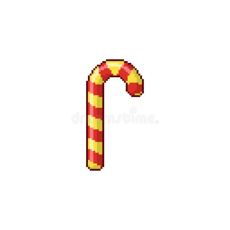 Christmas Lollipop Pixel Art. Candy Stick 8 Bit Stock Vector ...