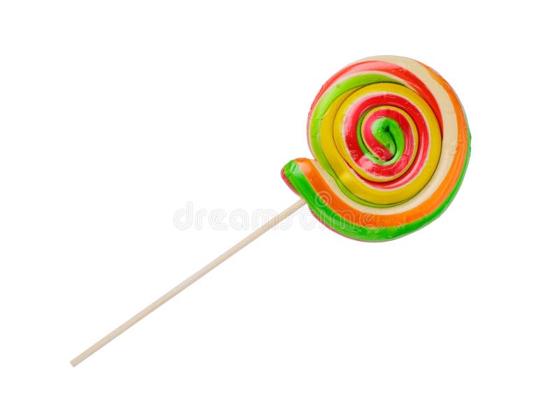 Christmas Lollipop Spiral Shape Isolated on White Background Stock ...