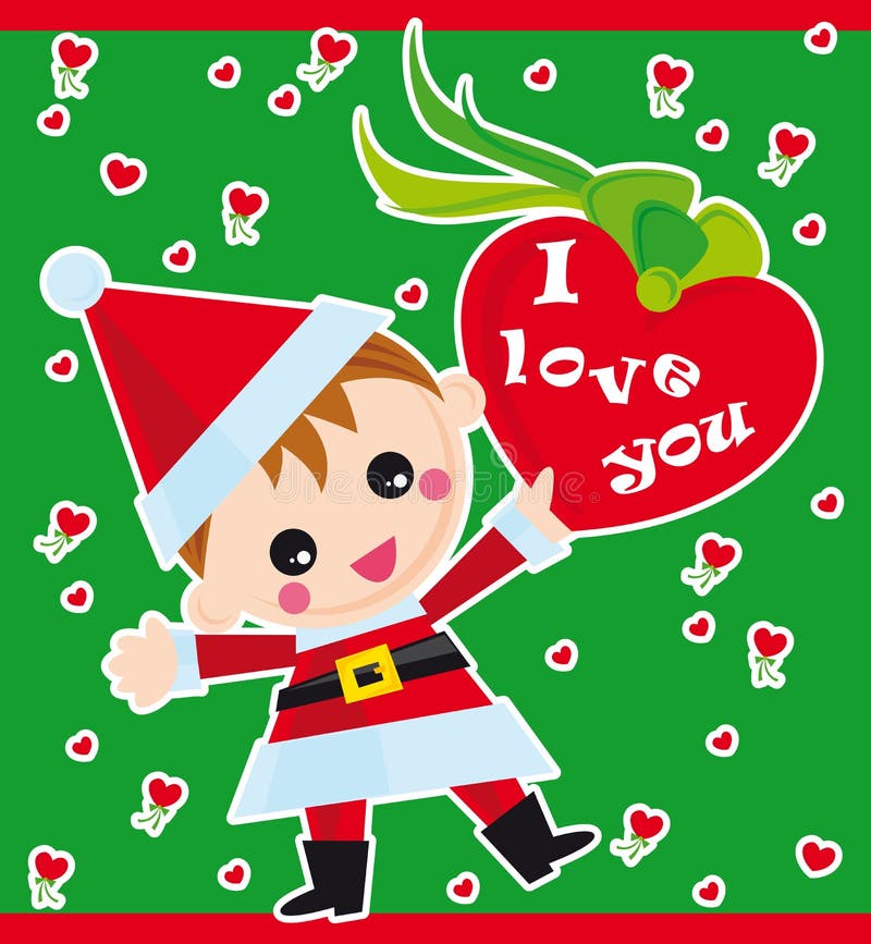 Christmas in love stock vector. Illustration of december - 6688379