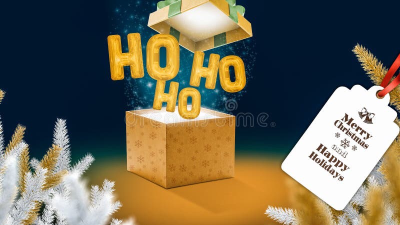 Christmas Magic Box with Flying Balloons Stock Photo - Image of coming ...