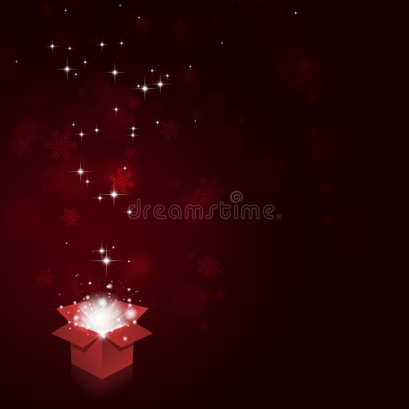 Magic Box with Glitter Stars Stock Illustration - Illustration of snow ...