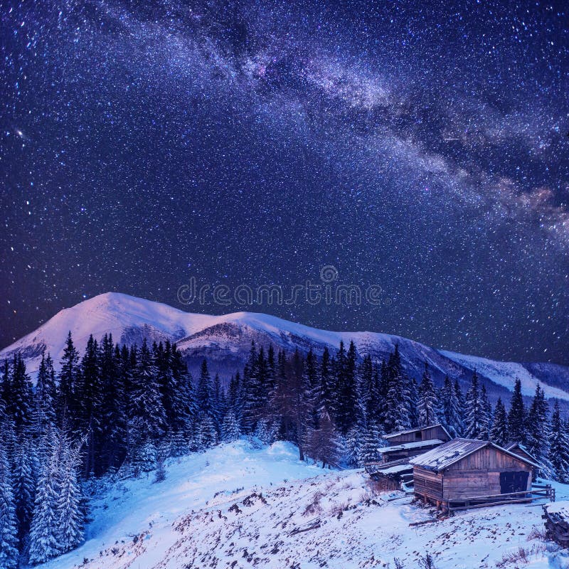 Christmas Magic Night. Ukraine, Europe Stock Image - Image of ...