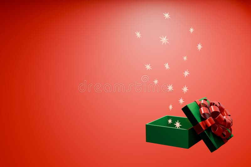 Christmas Magic. Open Gift Box Light Sparkle Stock Illustration ...