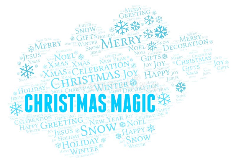 Christmas Magic word cloud stock illustration. Illustration of collage ...