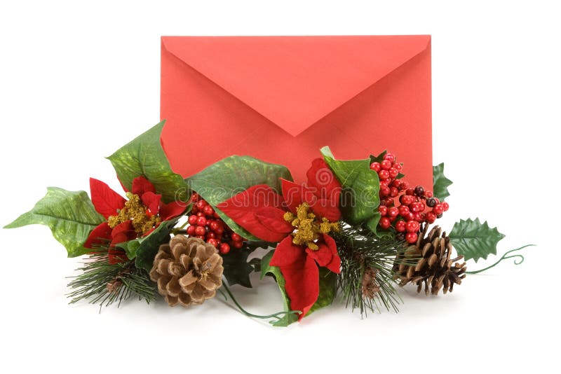 Christmas Mail stock photo. Image of poinsettia, envelope - 7273256
